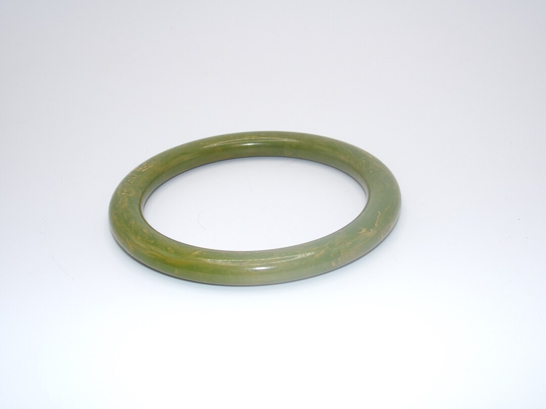 Vintage Green Marbleized Bakelite Bangle - Etsy