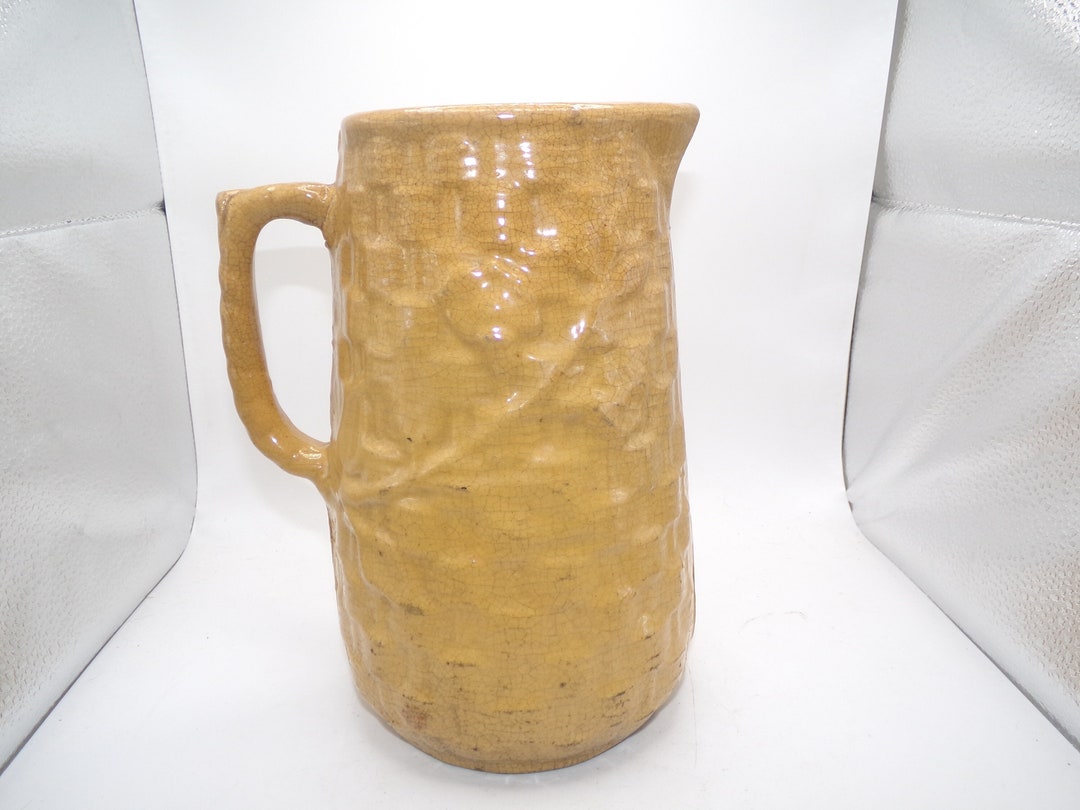 Antique Rare Yellow Ware Pitcher - Etsy