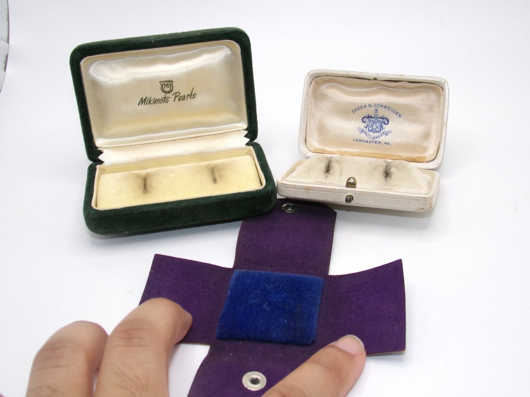 Antique Jewelry Earring Boxes - Mikimoto Pearls/skeen & Schneider/ LG ...