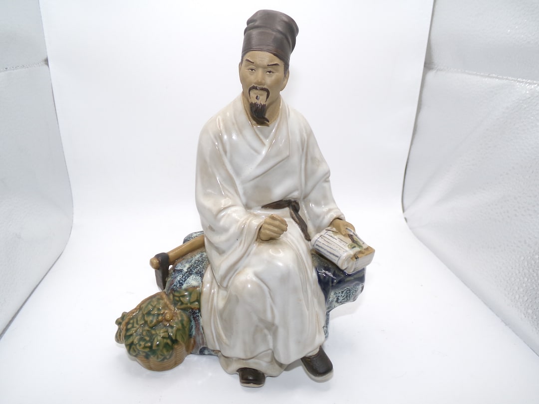 Vintage Li Shizhen Glazed Figurine - Etsy