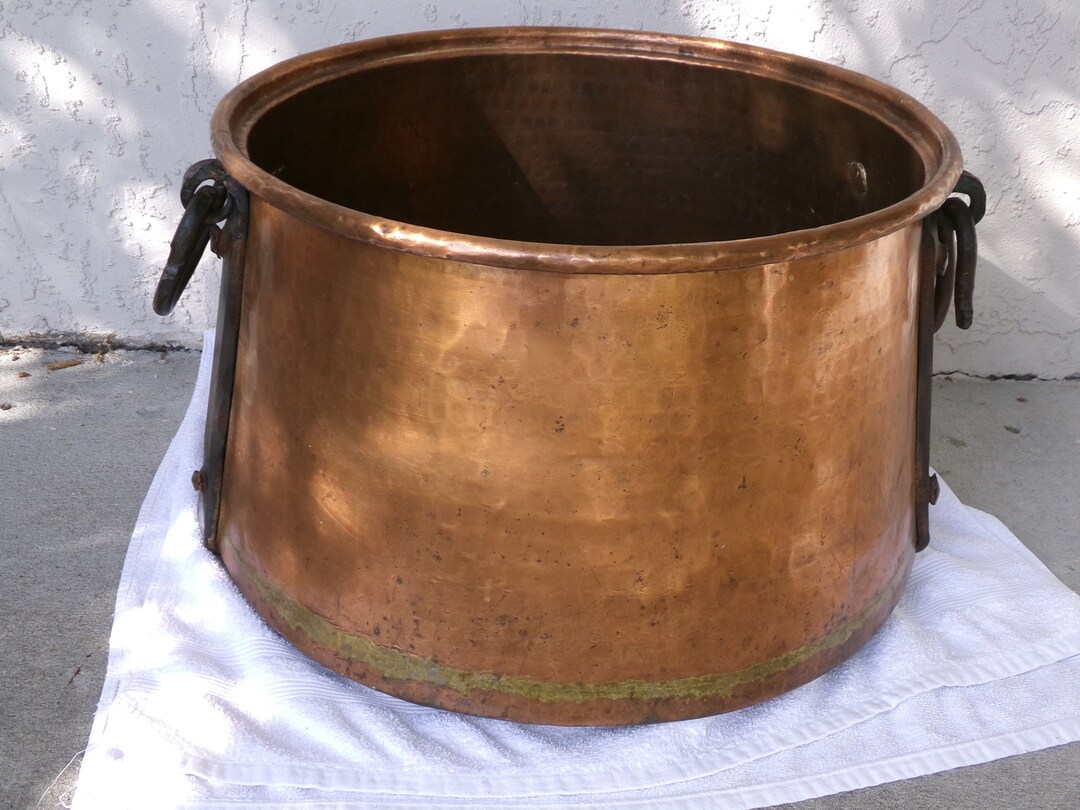 Antique Extra Large Hand Hammered Copper Kettle Pot - Etsy
