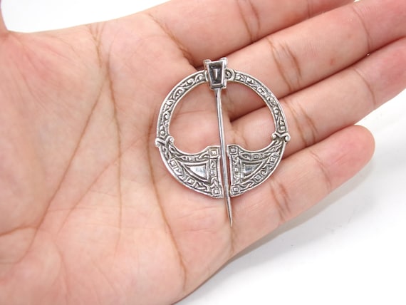 Antique Sterling Silver Penannular Brooch or Cloak Pin Etsy