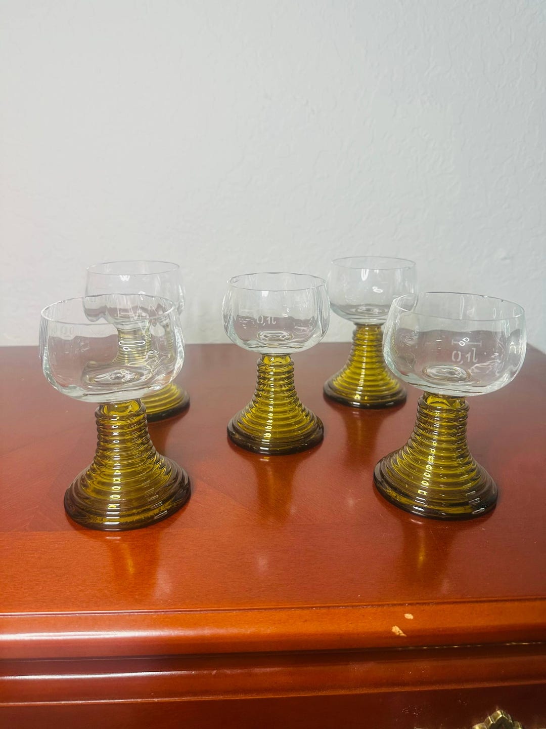 Vintage German Stemware Crystal Wine Glasses – Set of 5 - Etsy