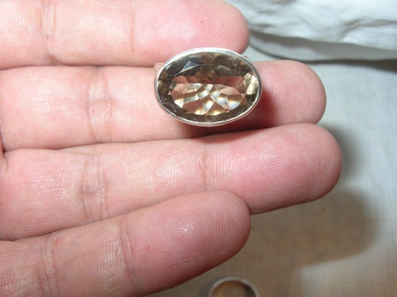 Vintage Sterling Light Brown Quartz Ring - Etsy