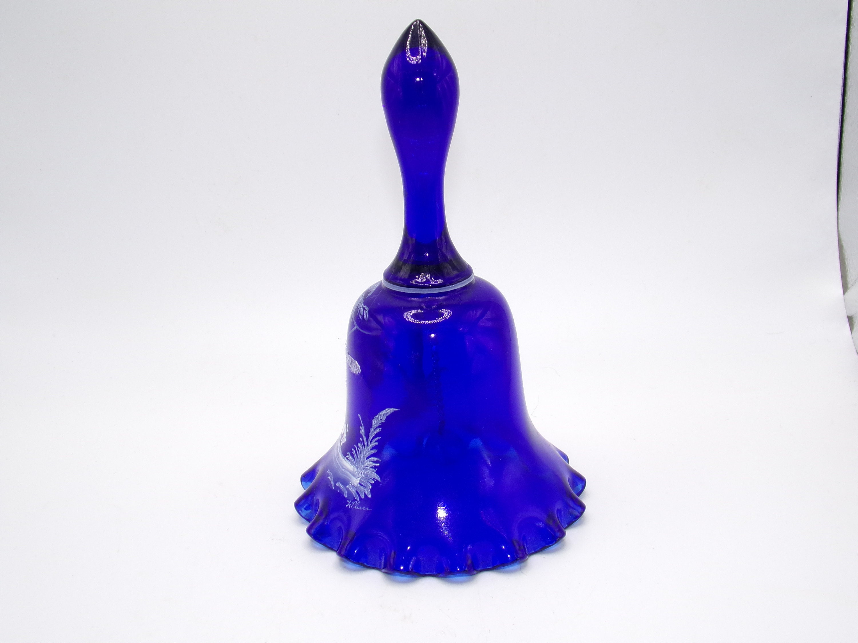Vintage Cobalt Blue Mary Gregory Bell - Ruffled - Etsy