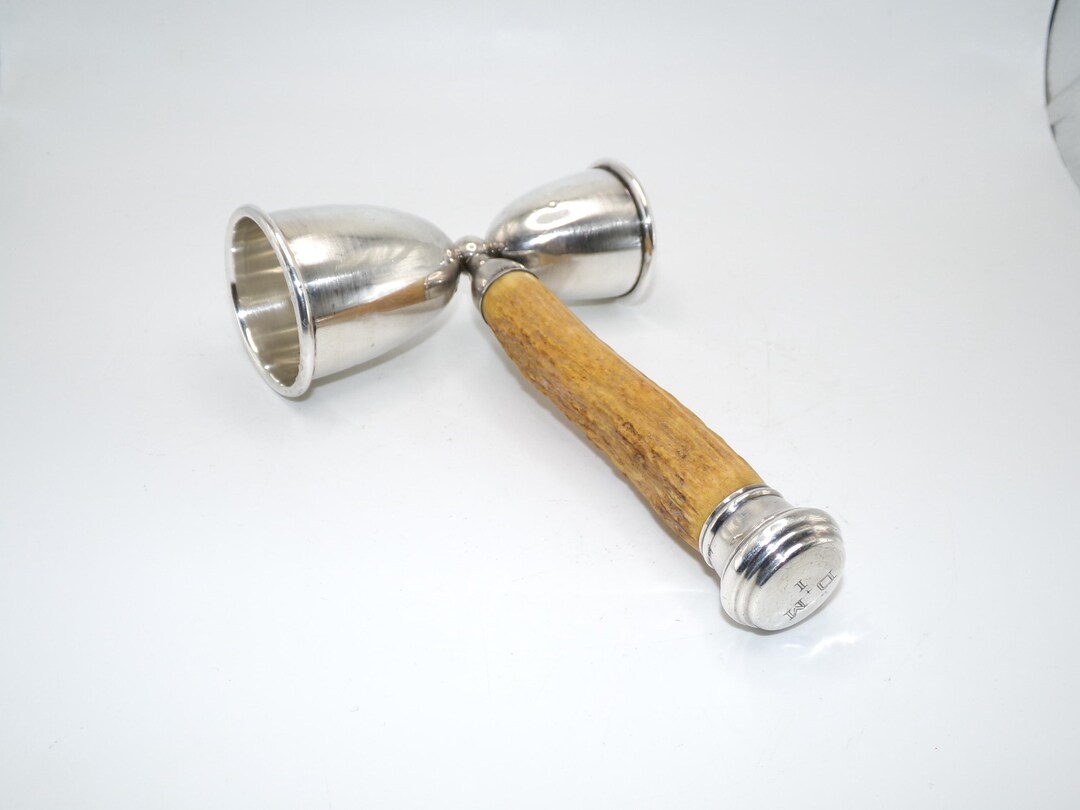 Antique Sterling Elk Bone Double Cocktail Jigger by KJH - Etsy