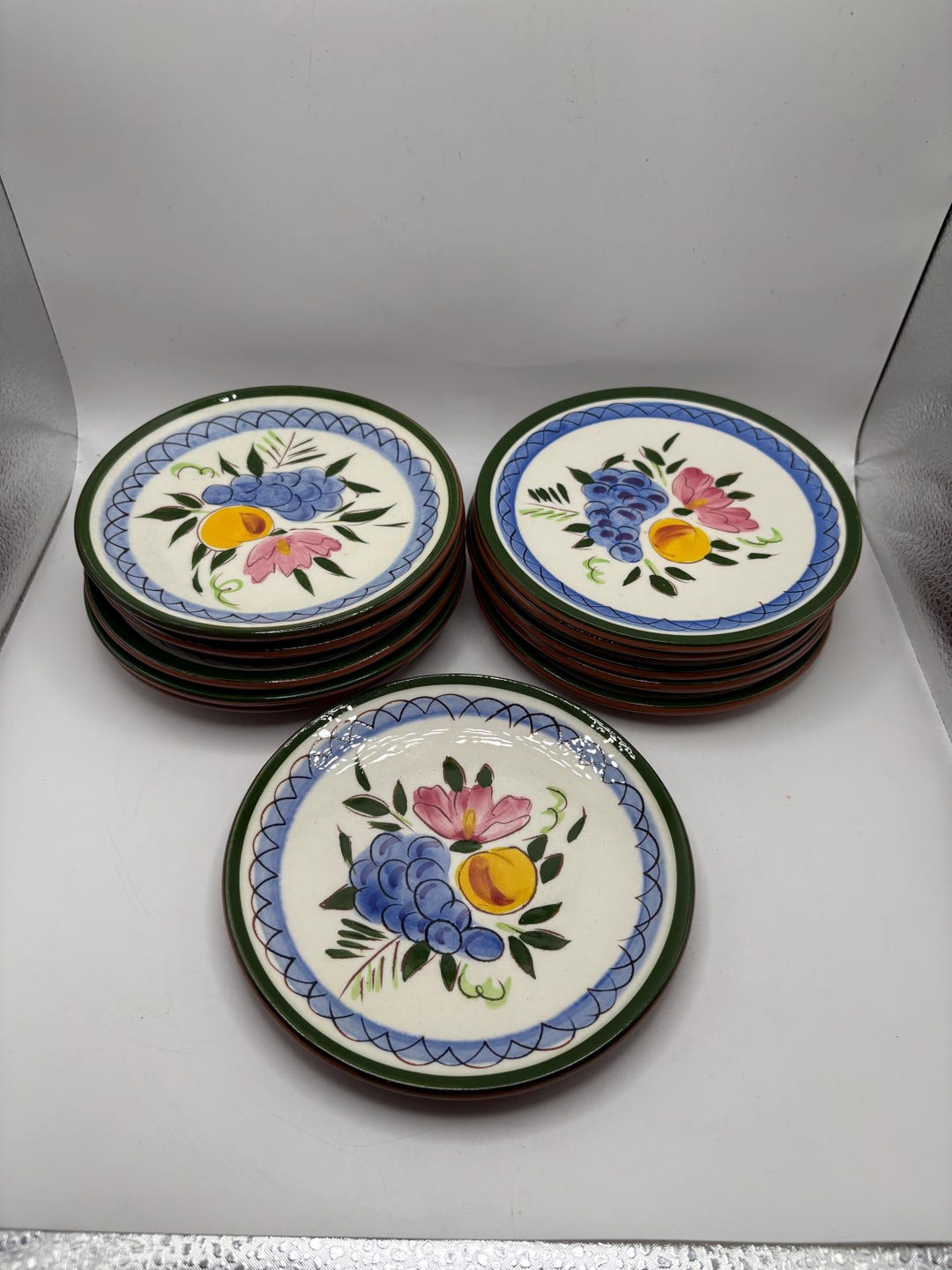 Vintage Stangl Pottery Bread Dish – Set of 11 – Fruit and Flowers – 6.5 ...
