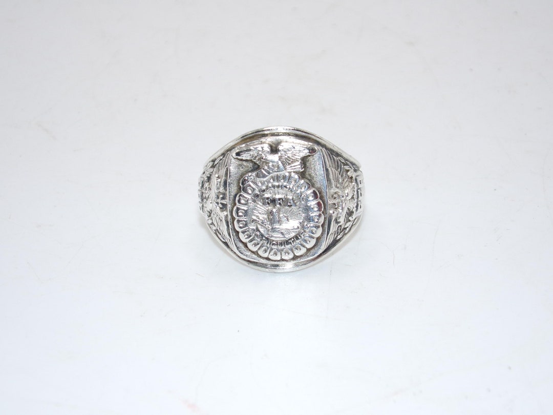 Vintage Sterling FFA Agriculture Ring by Balfour Etsy