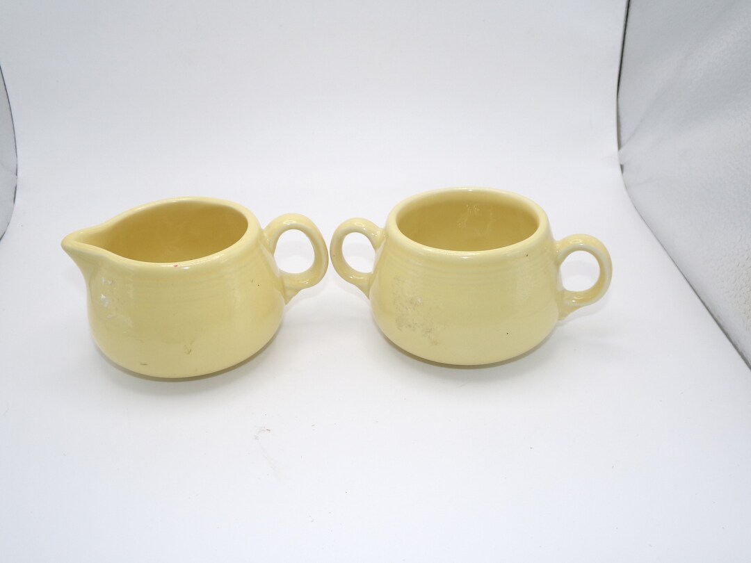 Vintage Fiestaware Creamer and Sugar Bowl - Etsy