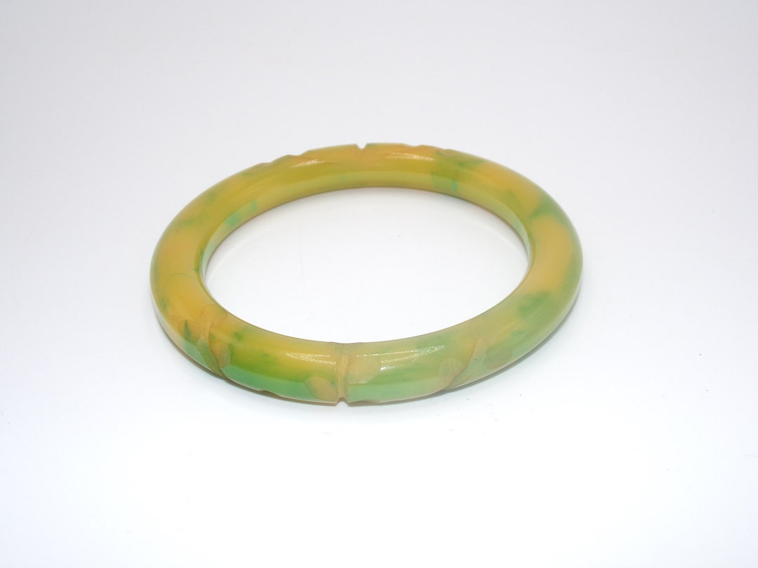 Vintage End of Day Bakelite Carved Bangle - Etsy