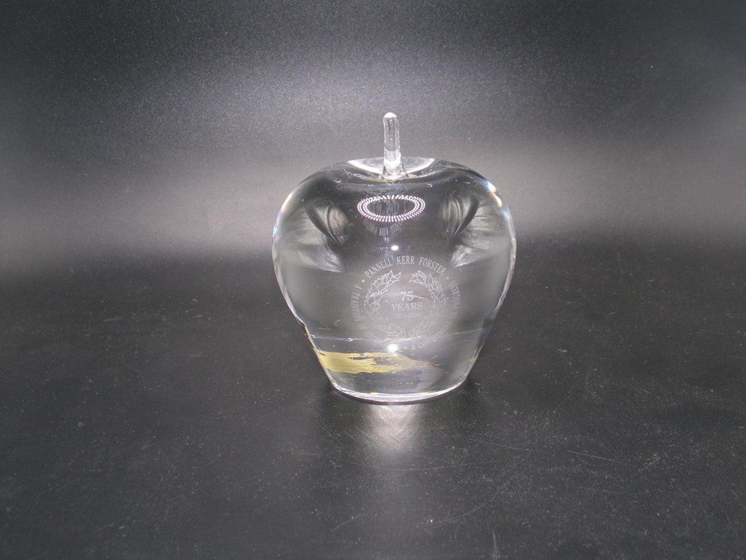 Vintage Lead Crystal Apple Paperweight by Kosta (#93850) - Etsy