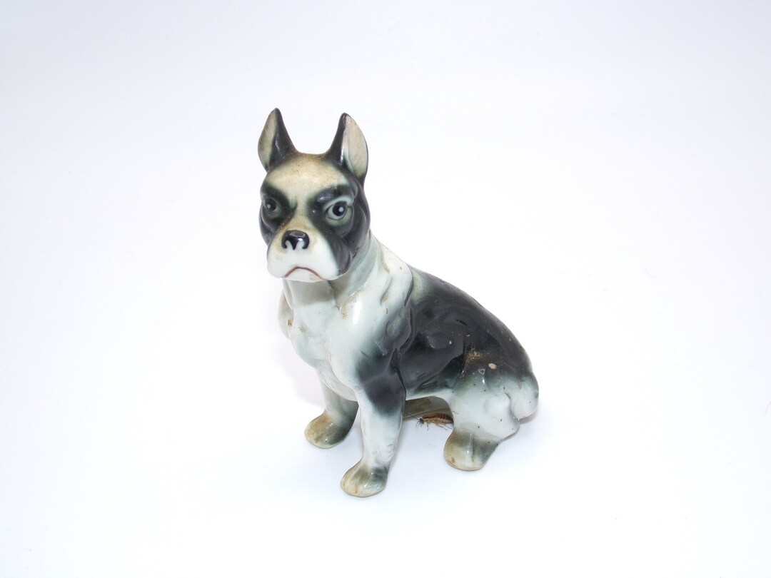 Vintage Fine Porcelain Boston Terrier Miniature Figurine - Etsy