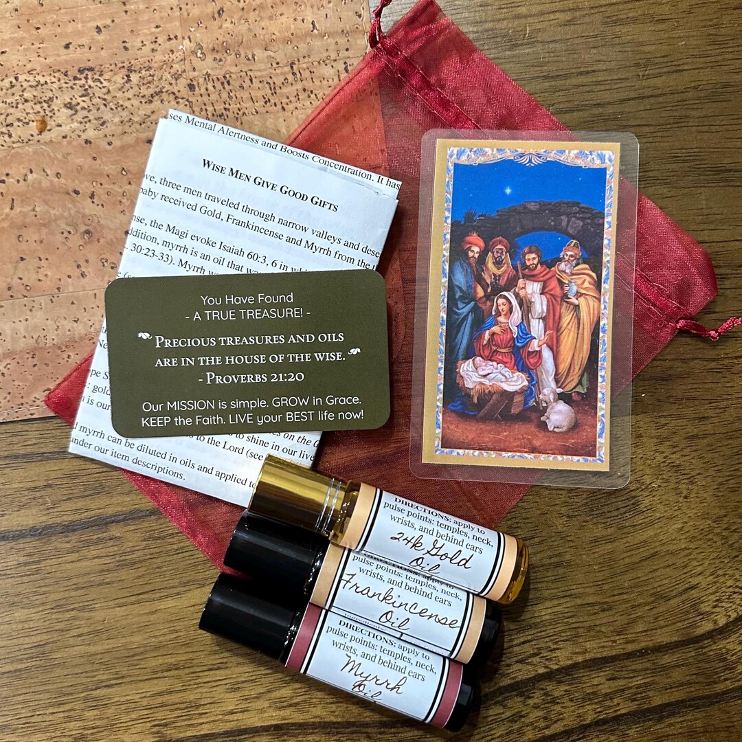 Three Wise Men Gift Set | Gold, Frankincense & Myrrh Oil | | Christmas ...