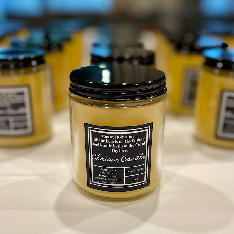 Chrism Blessed Candle 100% Beeswax | Catholic Christian Gift | Prayer ...
