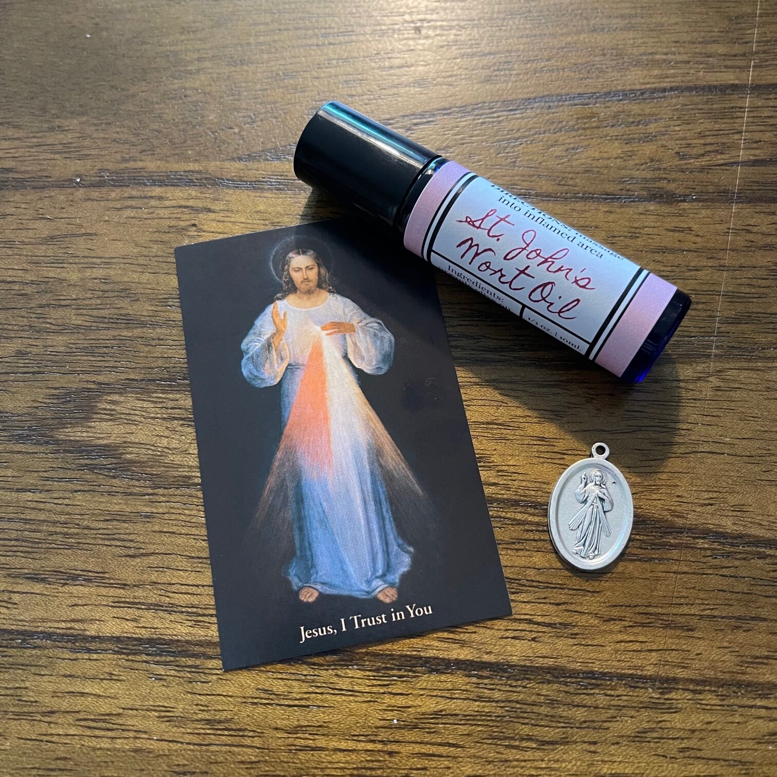 Holy Oils Gift Set: Catholic Prayer Cards & Medals, Violet, St. John's ...
