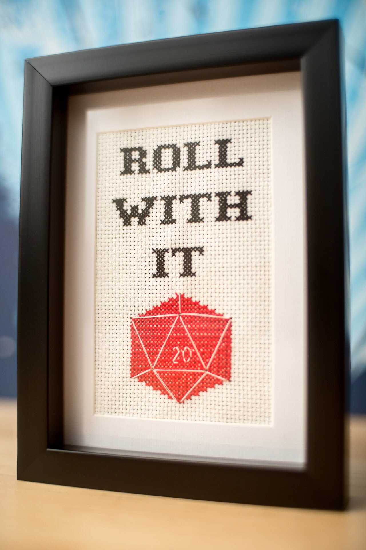 Dungeons and Dragons Roll With It D20 Cross-stitch PDF Pattern | Etsy