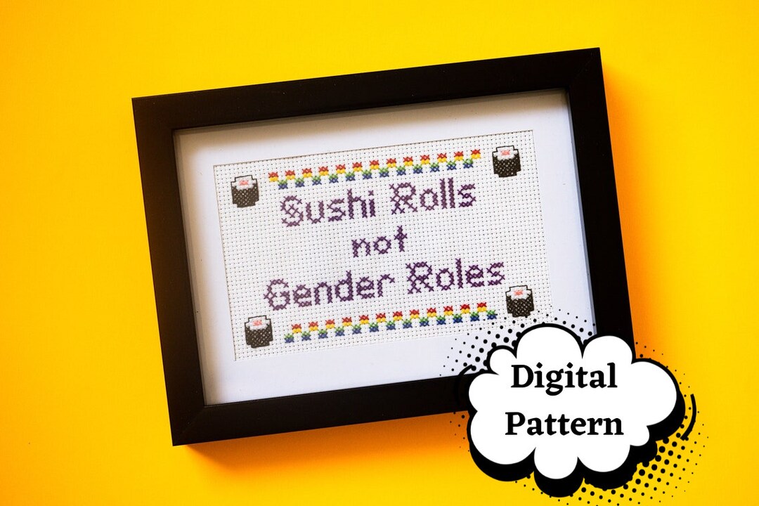 PDF Pattern Sushi Rolls Not Gender Roles DIY Cross-stitch Project ...