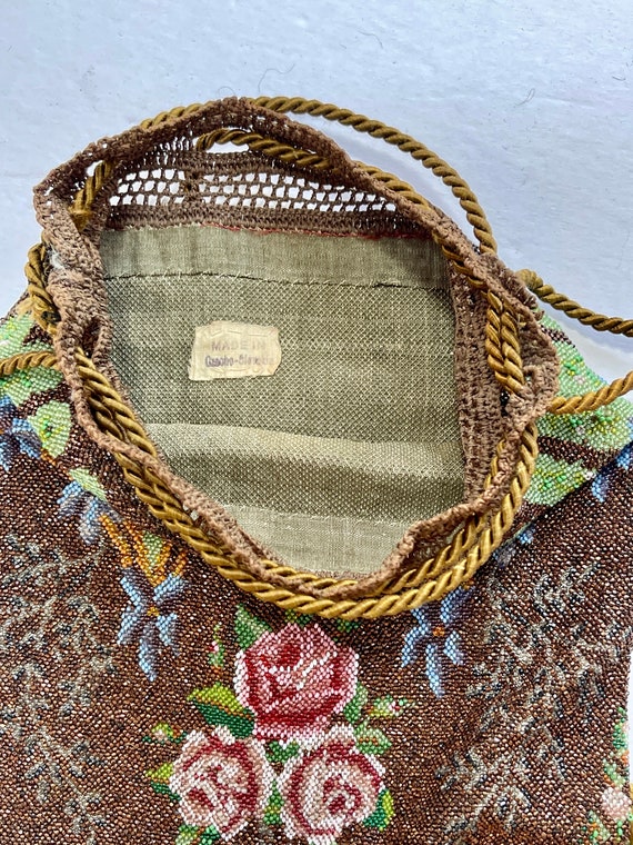 Antique Glass Beaded Purse Reticule - Gem