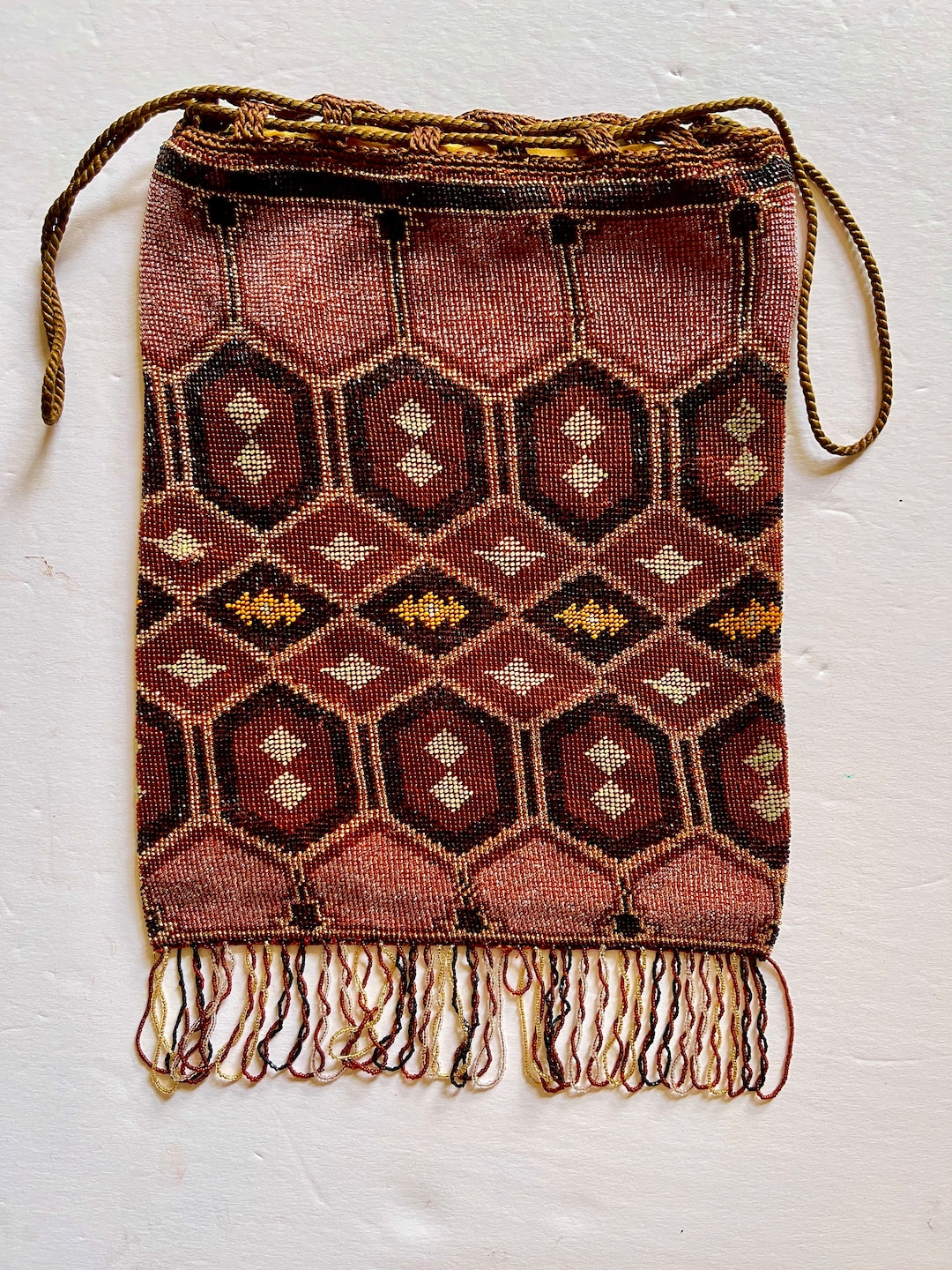 Antique Micro Beaded Rug Pattern Purse - Etsy