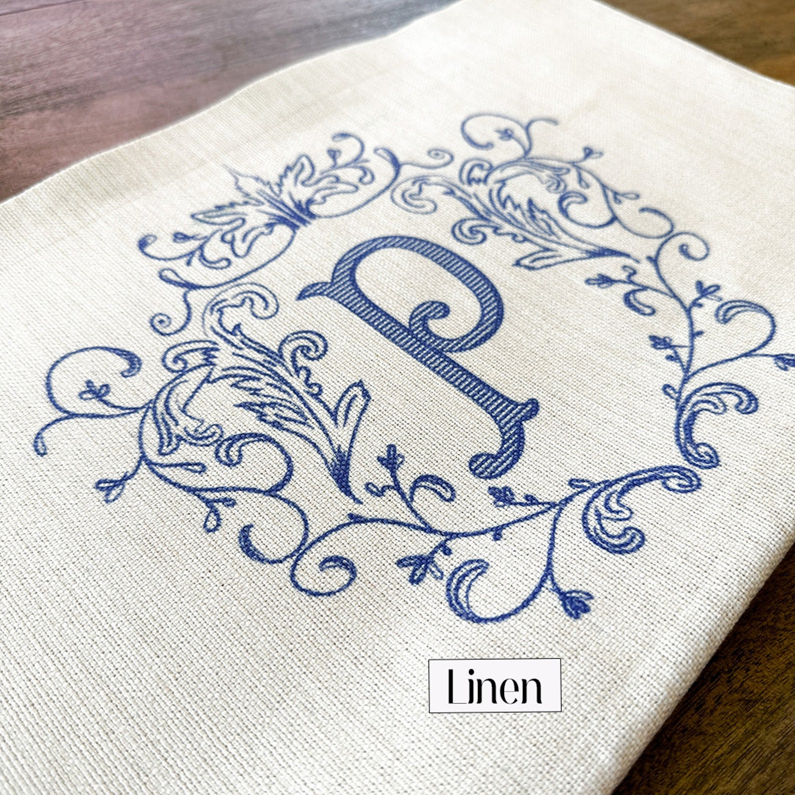 FRENCH COUNTRY MONOGRAM Pillow Cover, French Cottage Personalized ...