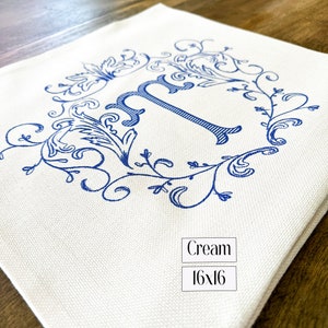 FRENCH COUNTRY MONOGRAM Pillow Cover, French Cottage Personalized ...