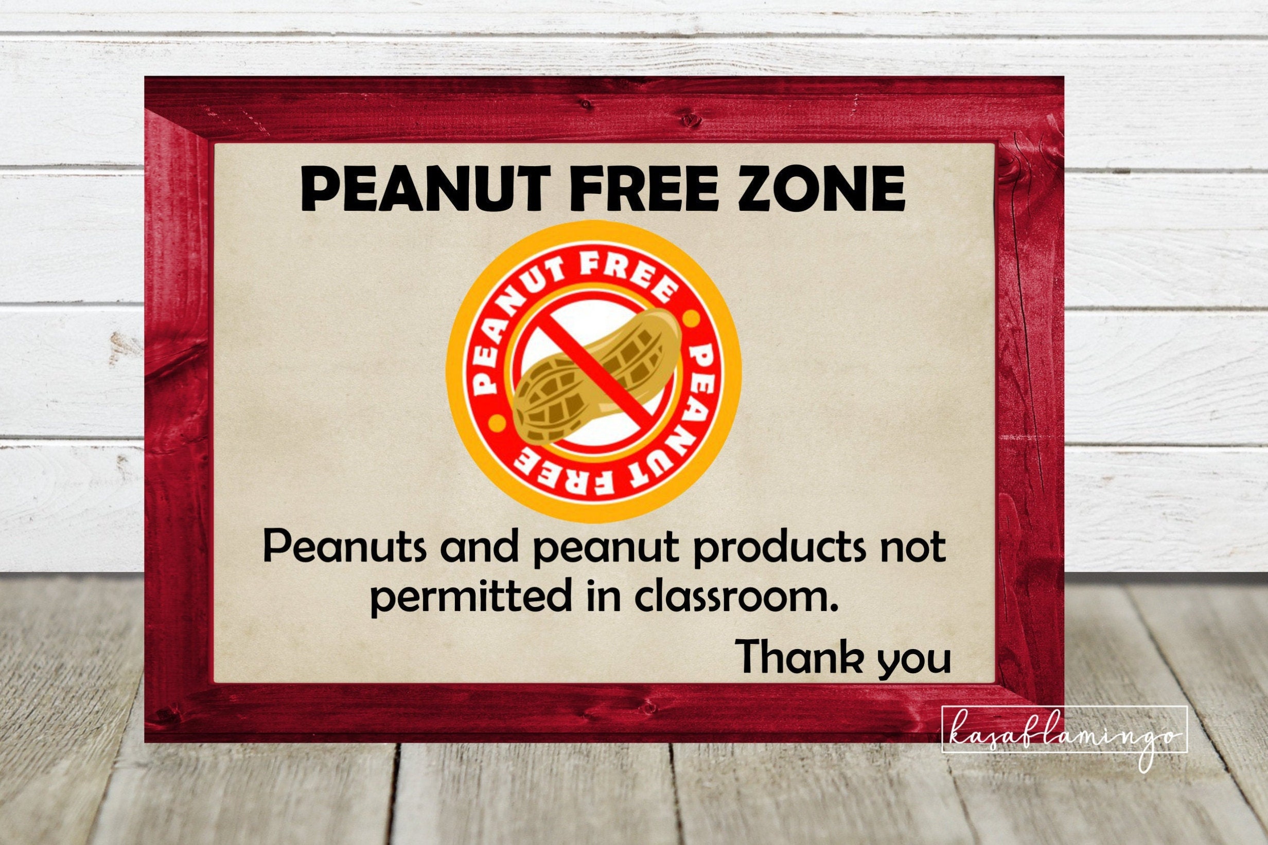 Peanut Free Door Sign Peanut Free Zone Classroom Signs | Etsy