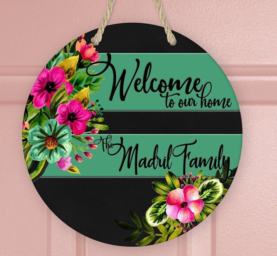 PERSONALIZED TROPICAL WELCOME Sign Welcome to Our Home - Etsy