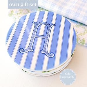 BLUE AND WHITE Monogram Coaster Set, Blue and White Lover, Preppy ...