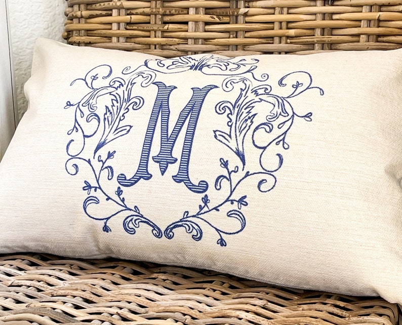 FRENCH COUNTRY MONOGRAM Pillow Cover French Cottage - Etsy