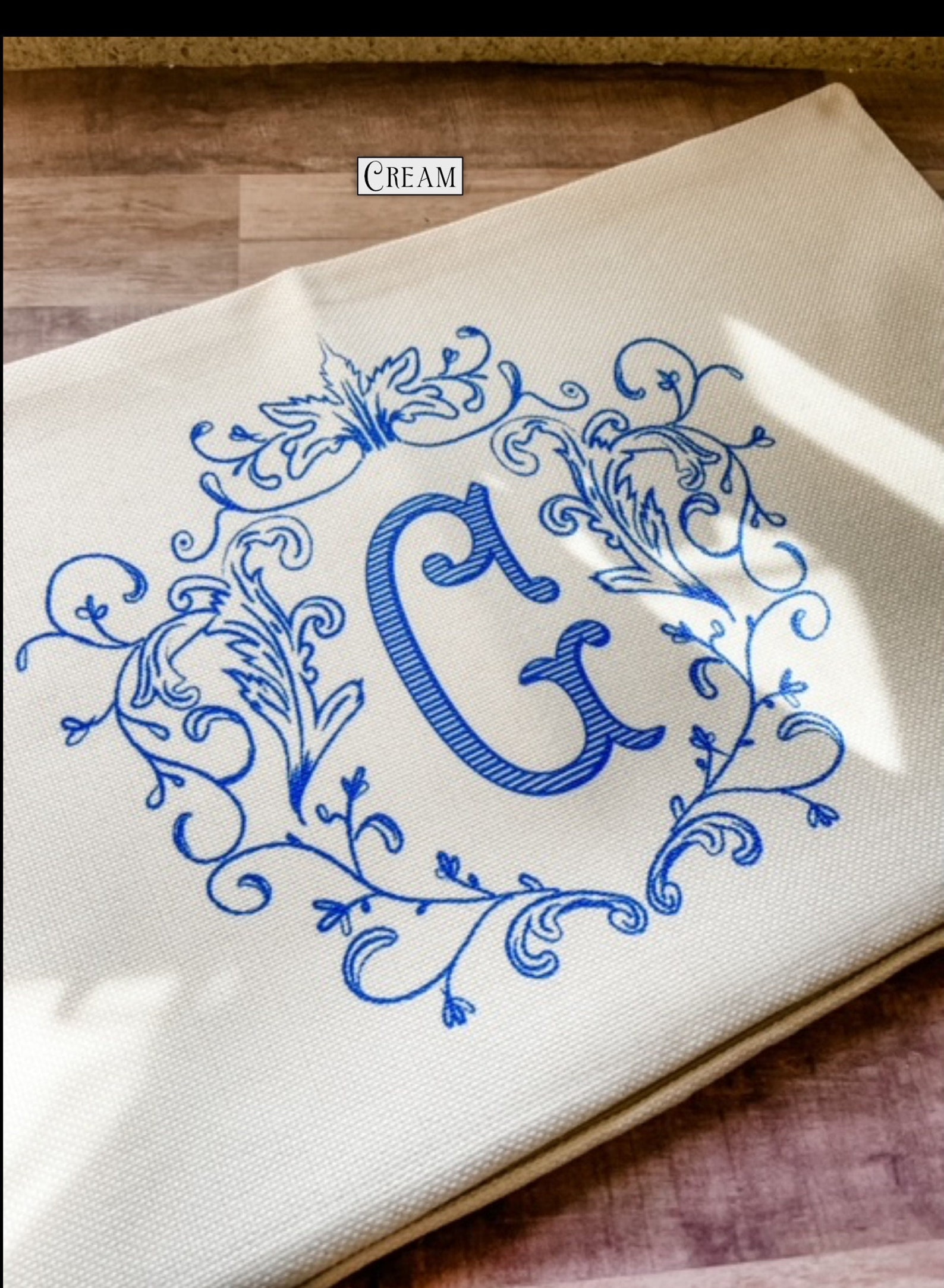 FRENCH COUNTRY MONOGRAM Pillow Cover, French Cottage Personalized ...