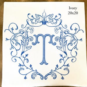 FRENCH COUNTRY MONOGRAM Pillow Cover, French Cottage Personalized ...