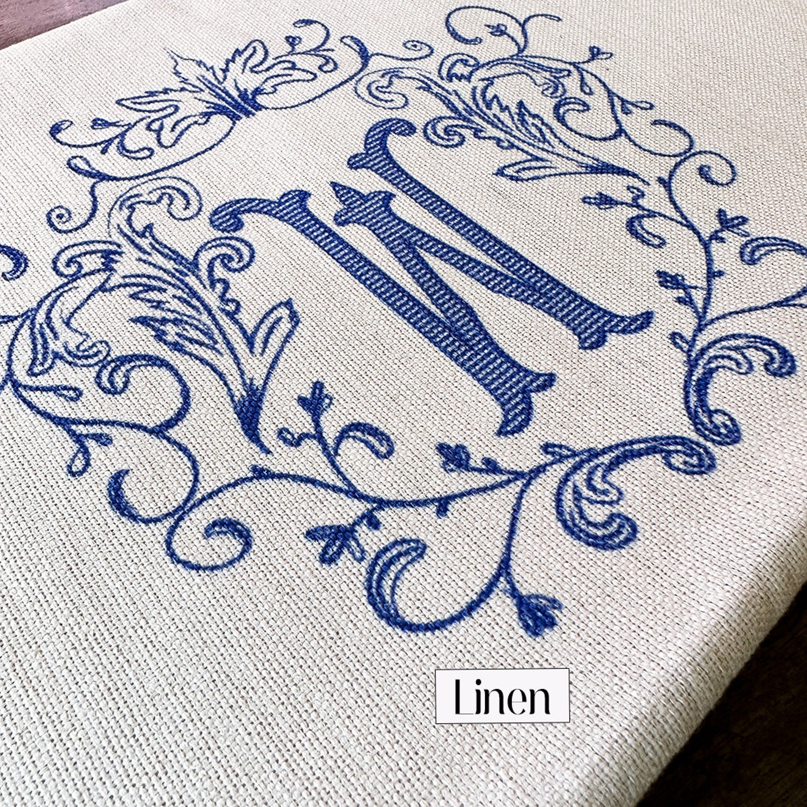 FRENCH COUNTRY MONOGRAM Pillow Cover, French Cottage Personalized ...