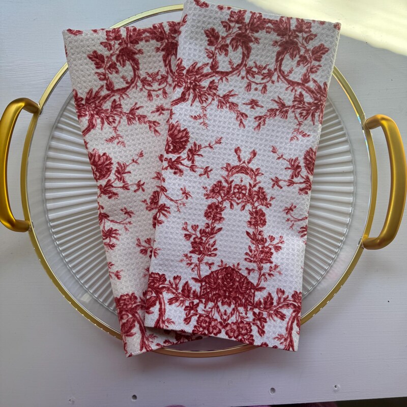 Toile Kitchen Towel - Etsy