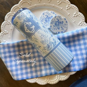 BLUE ROSE TOILE Car Coaster Set, Grandmillennial Car Accessories, Blue ...
