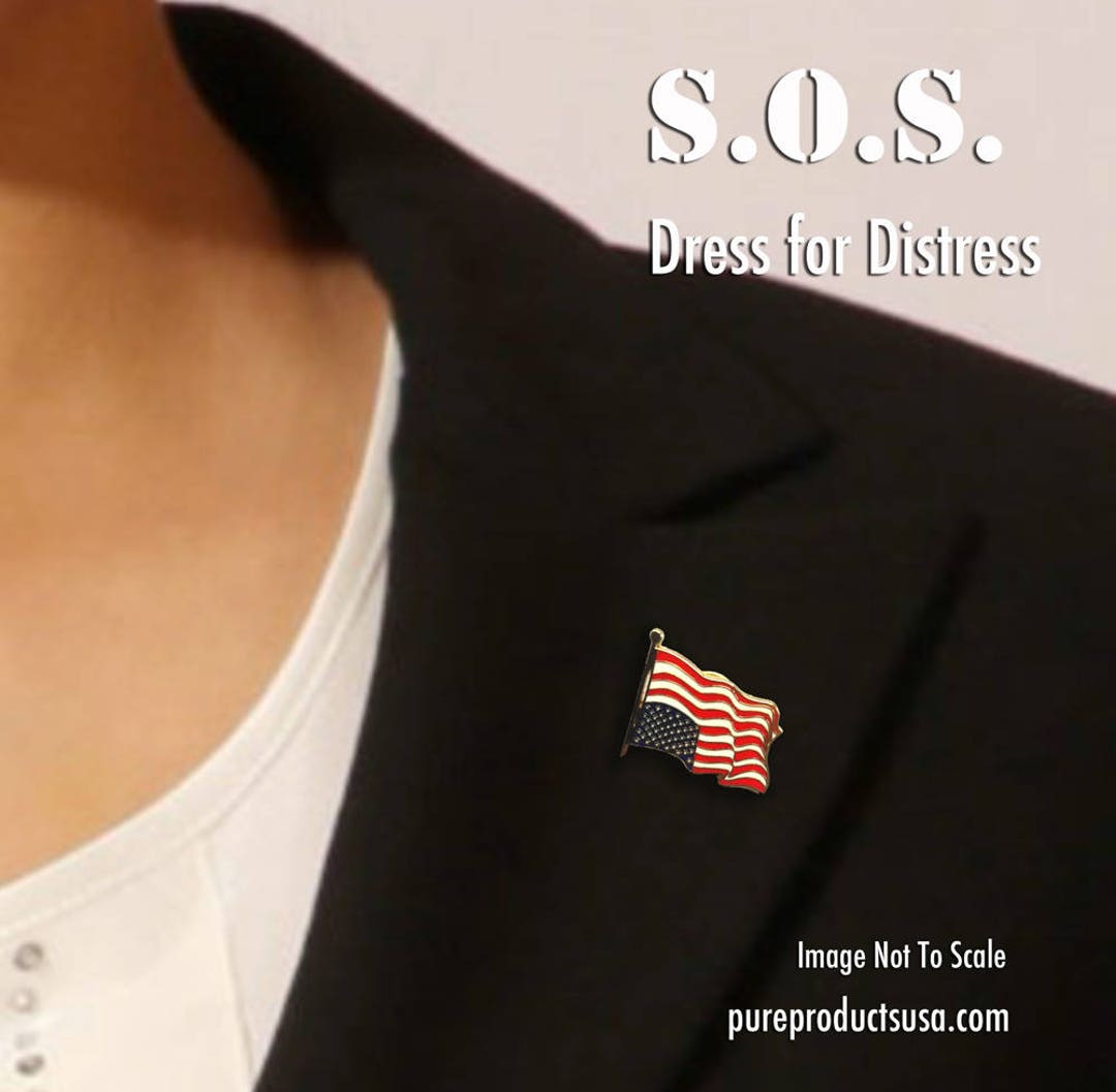Dress for Distress Flag Pin, Upside Down Flag Pin, Flag Pin - Etsy