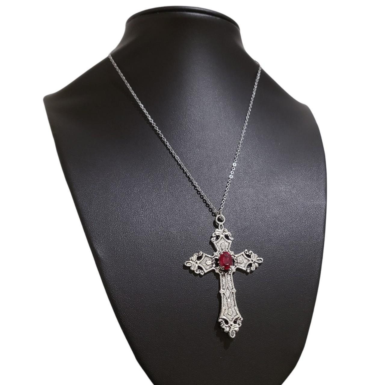 18 Gothic Cross Necklace 021-RED - Etsy