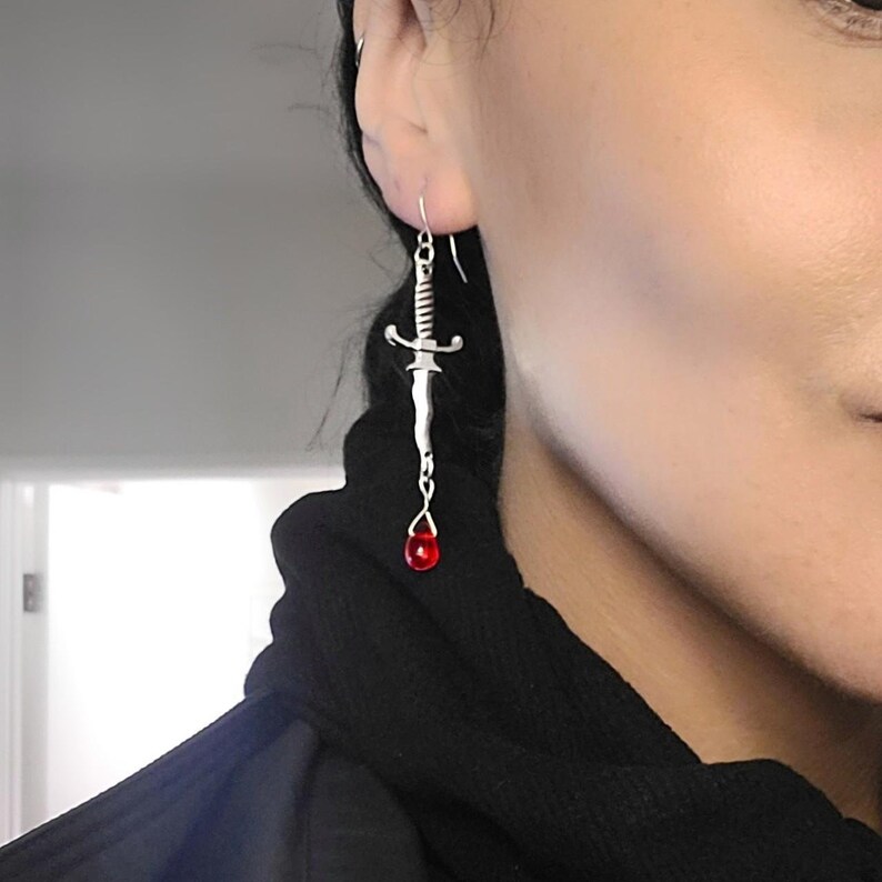 Dagger Blood Drop Earrings - Etsy