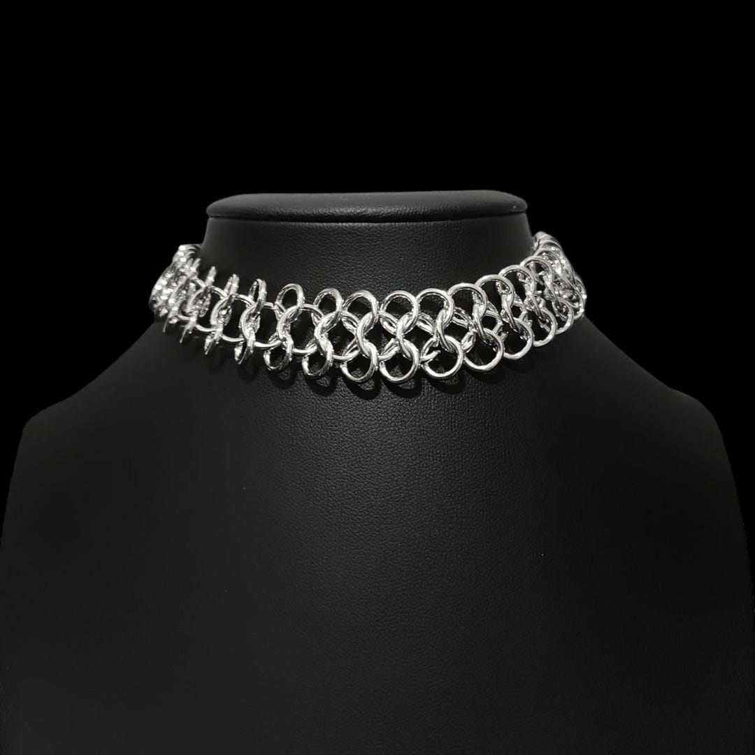 Silver Chainmail Choker - Etsy