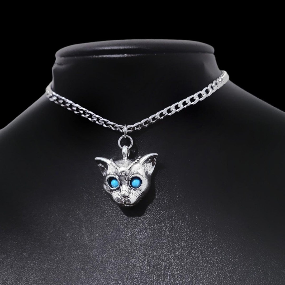 Silver Sphinx Cat Choker Necklace - Etsy