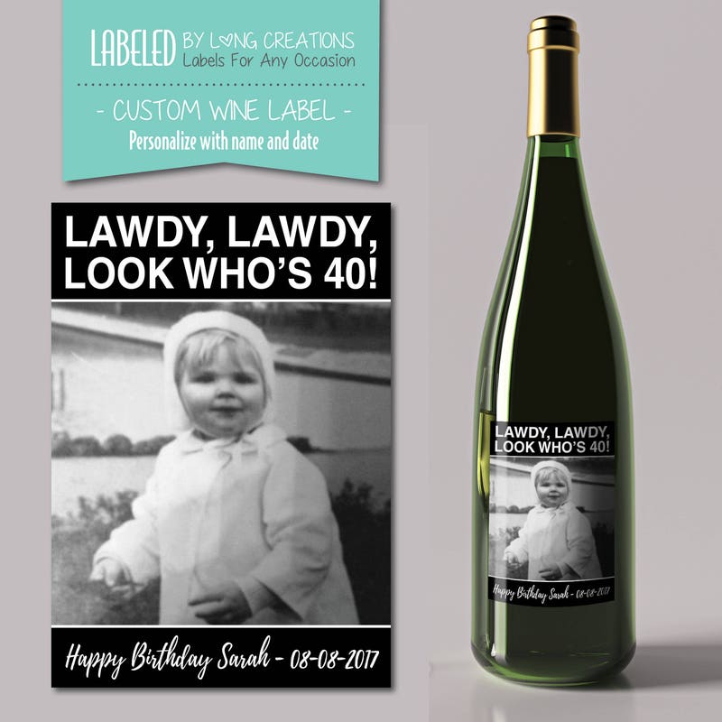 40th Wine Labels - Etsy