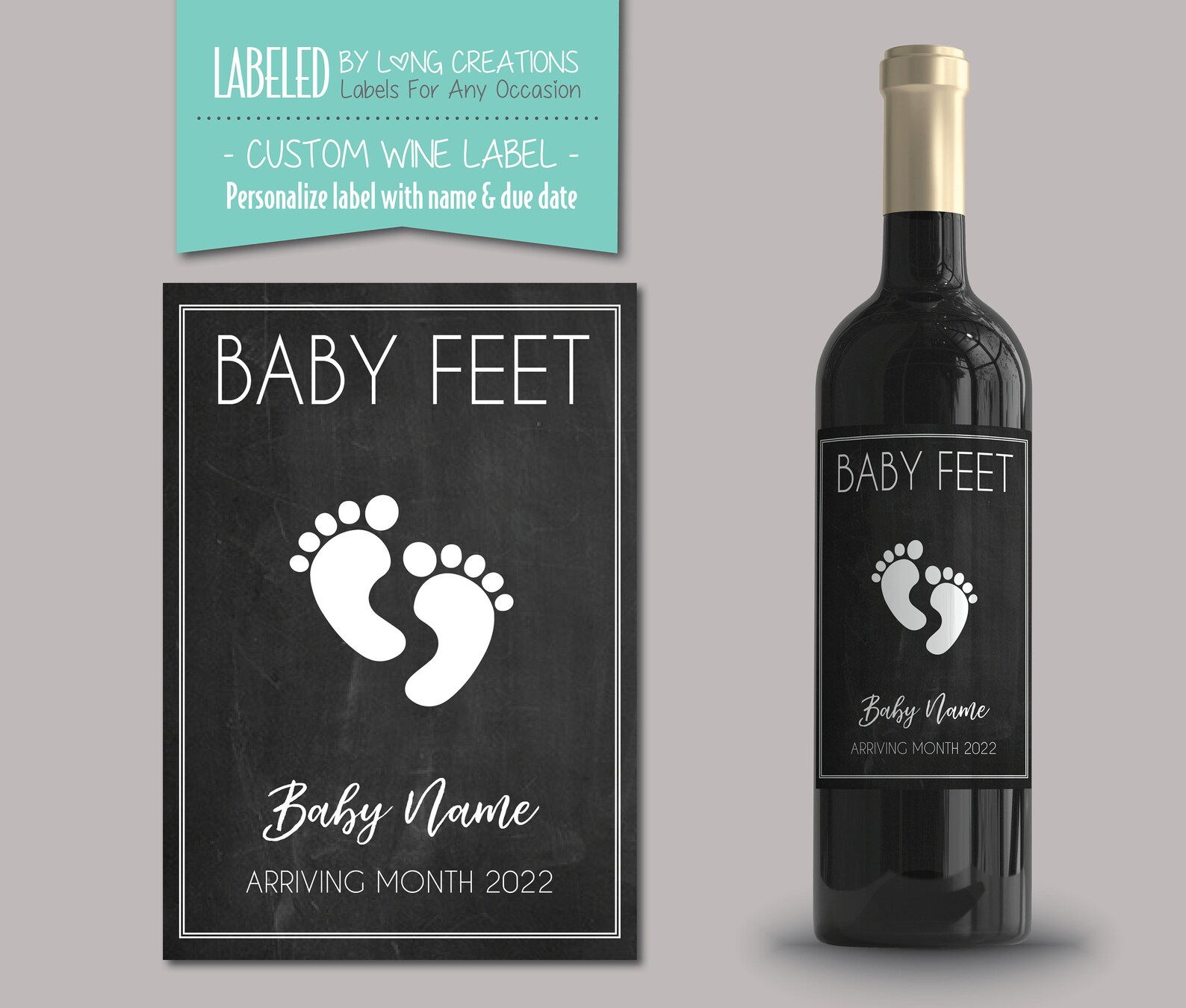 Pregnancy Baby Announcement Wine Bottle Label Announcing - Etsy