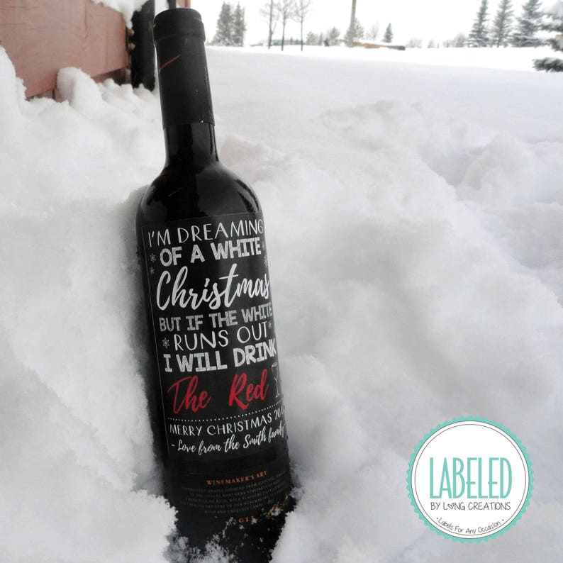 Christmas label funny wine label christmas gift Holiday | Etsy