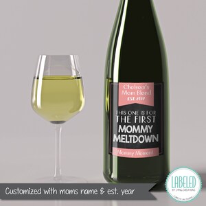 New Mom Wine Labels Mom Wine Label New Mom Gift Custom Set of Wine ...