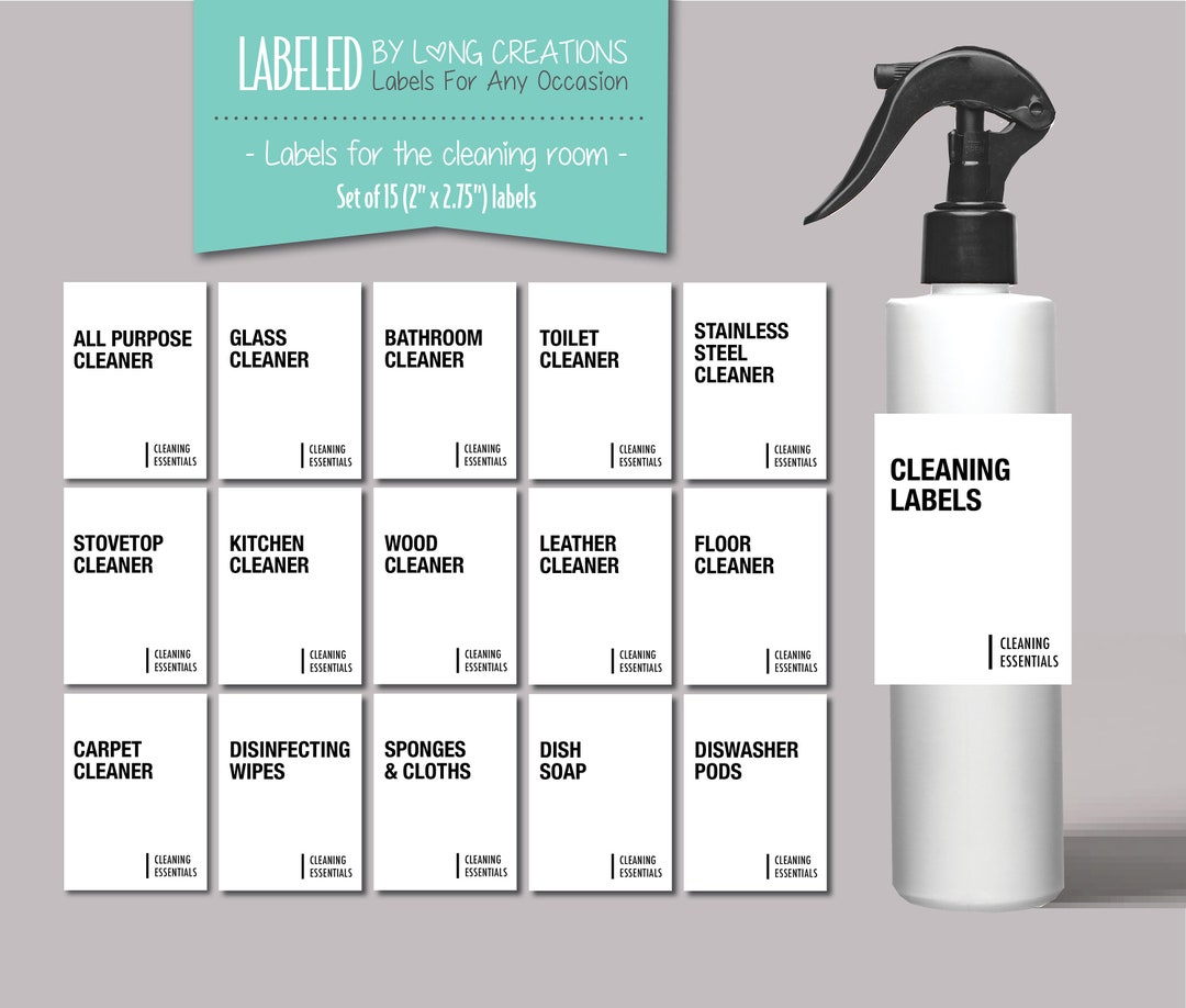Cleaning Labels Home / Cleaning Organization Custom Labels Available ...