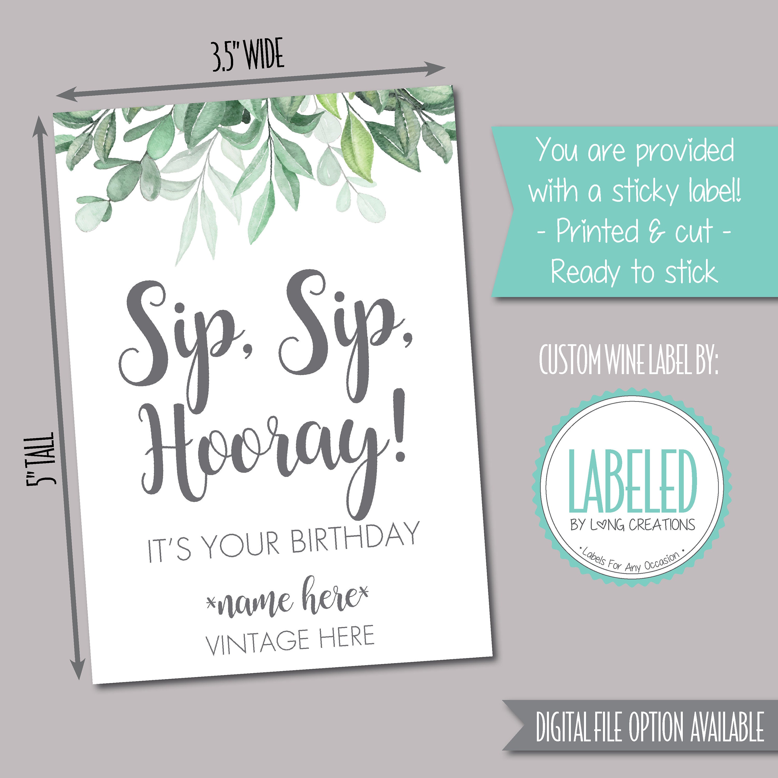 Sip Sip Hooray It's Your Birthday Personalized Birthday - Etsy Canada