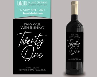 Finally 21 Wine Label 21st Birthday Gift - Etsy