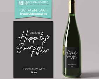 Happily Ever After Water Bottle Label Wedding Water Bottle - Etsy