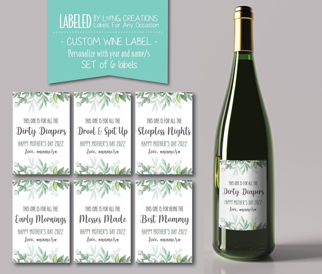 Mother's Day wine labels mommy wine labels gift for Mother's Day gift ...