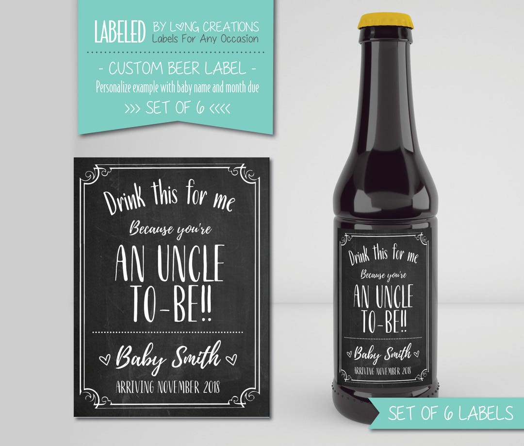 Uncle to Be Beer Label New Uncle / Uncle Gift Pregnancy Reveal Baby ...