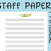 SAXOPHONE Printable Sheet Music Paper Instant Download Blank Staff ...